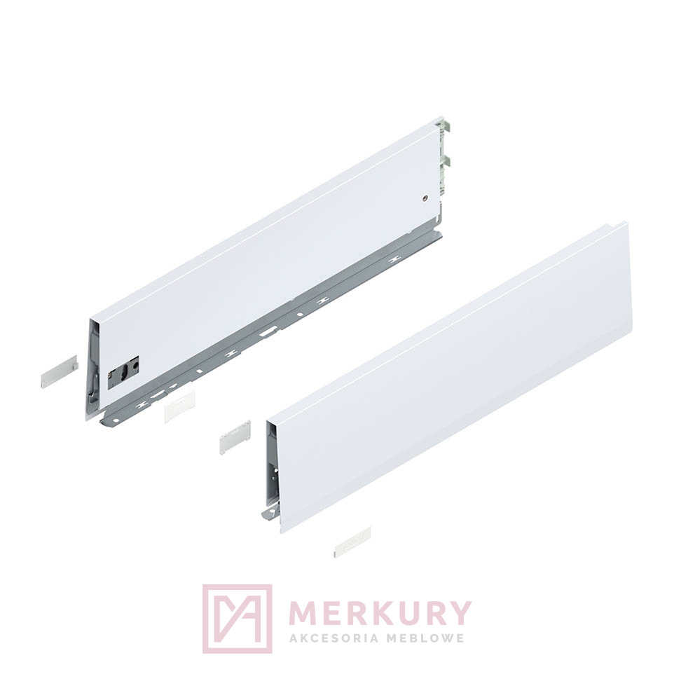 Boki szuflady MERIVOBOX BLUM wys. "K" biały NL=450mm